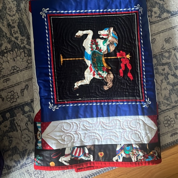 Other | 47x4 Carousel Horse Quilt | Poshmark